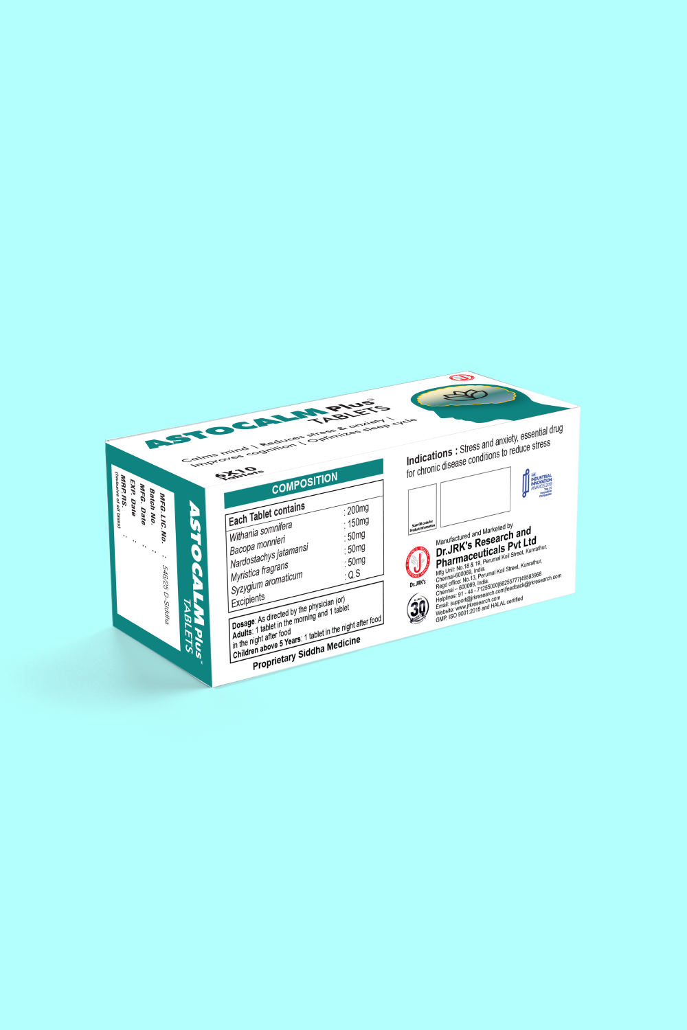 Astocalm plus Tablets 60 Nos |Calms mind |Reduces stress & anixety |im ...