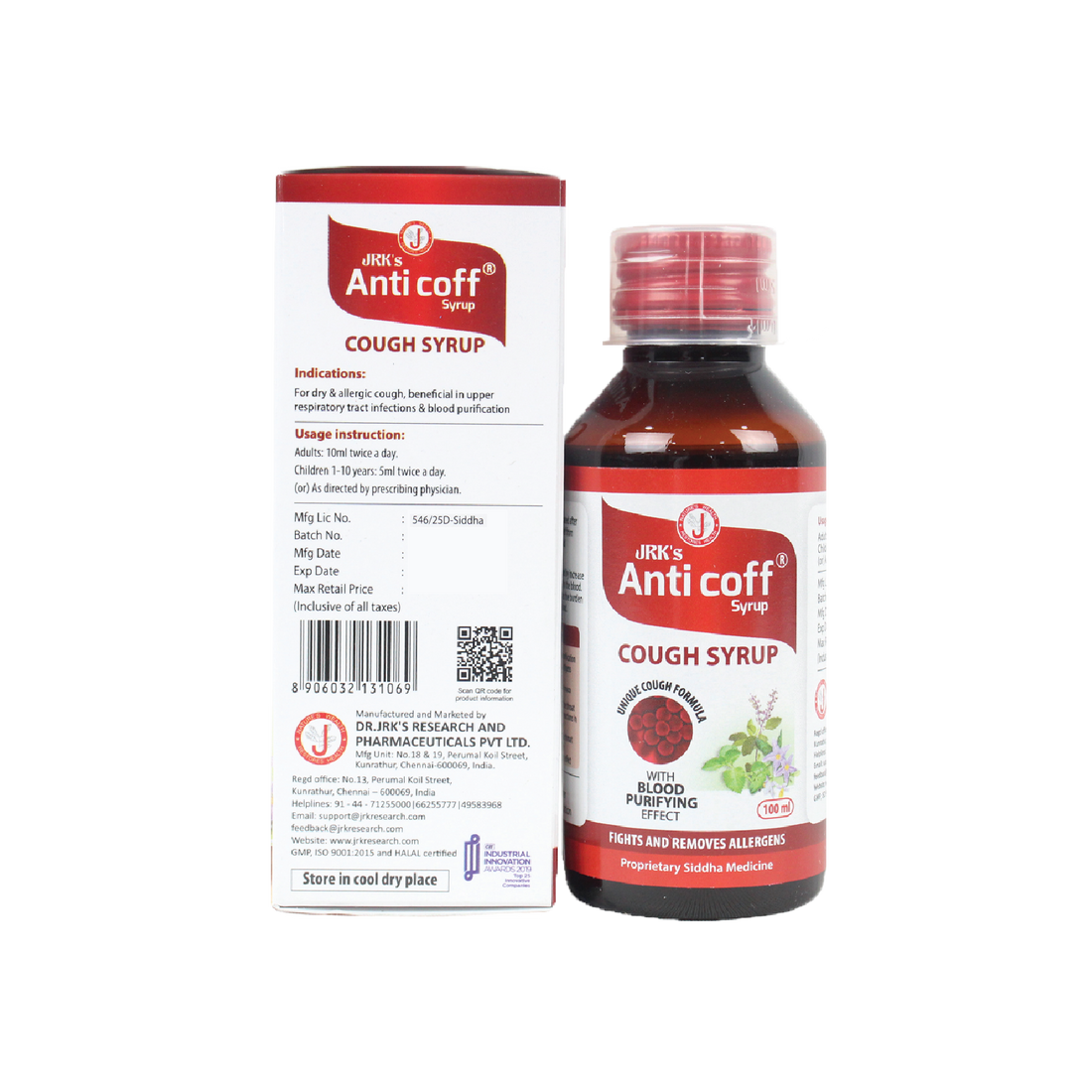 JRK's Anti Coff Syrup | Herbal Dry Cough Syrup – Caredura Store